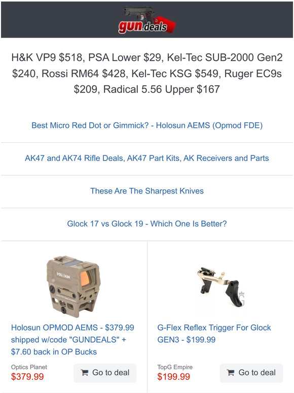 Gun.Deals: 🔥Global Defense FG-9 $790, Flamethrower $399, PSA Dagger ...