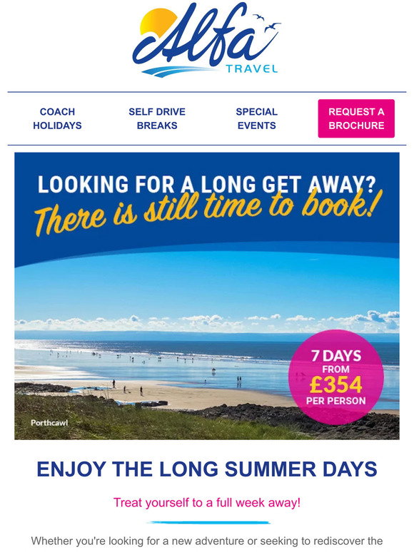 Alfa Travel: Take time to relax on a long summer get away...🏖 | Milled