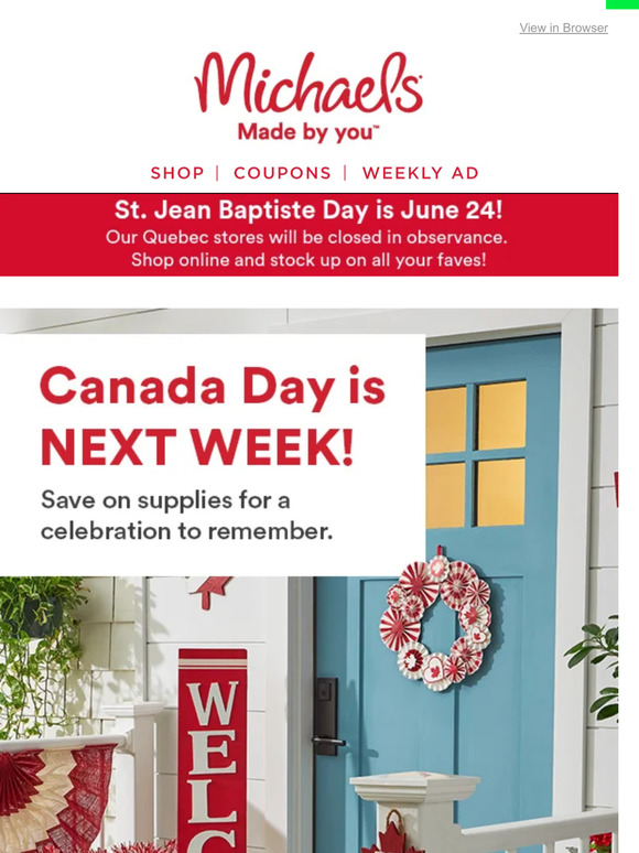Michaels: Celebrate Canada Day in style, for less! | Milled