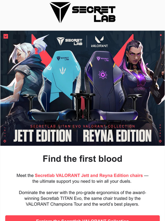 Secretlab: [NEW] Secretlab VALORANT Jett and Reyna Edition | Milled