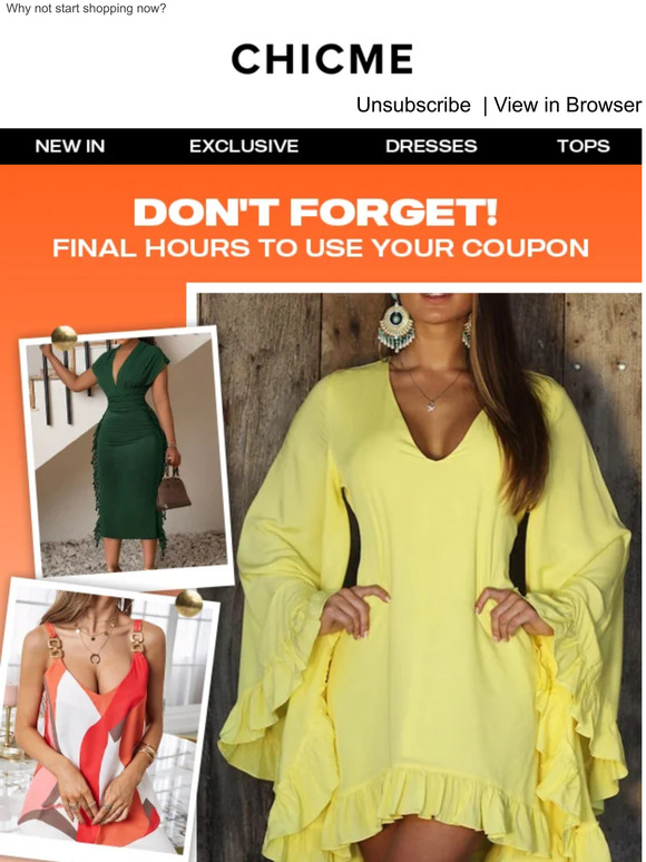 Chicme: Oh no! Your coupon is expiring! | Milled