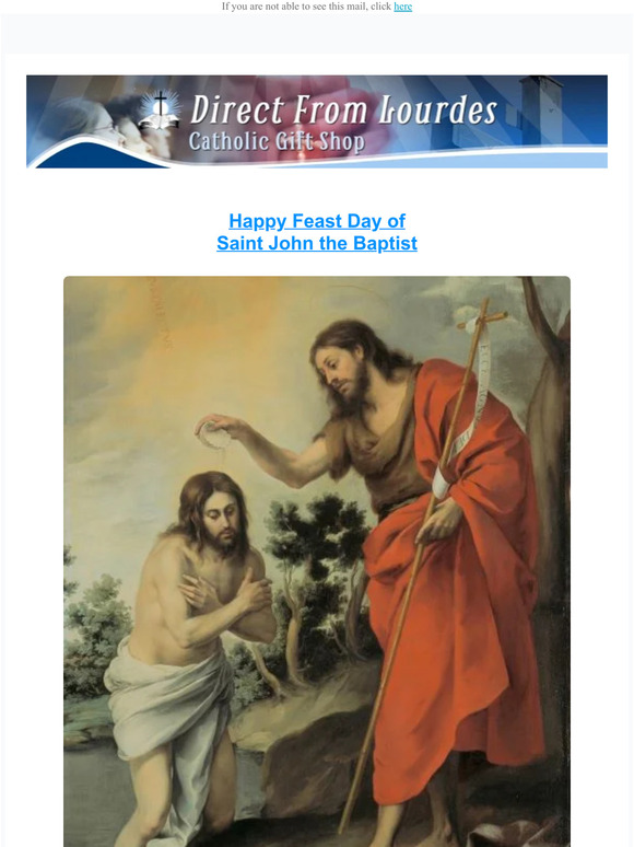 Catholic Gift Shop: Feast Prayer - St John the Baptist | Milled