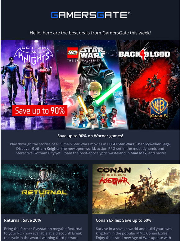 GamersGate: Save big on Warner Games, Conan Exiles, and more! | Milled