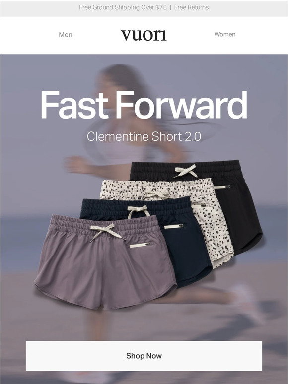 Vuori: New Colors: Clementine Short 2.0 | Milled