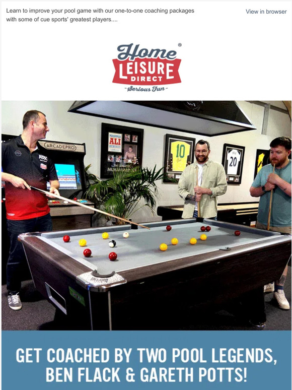 Home Leisure Direct: 🏆🎱 Get coached by two Pool LEGENDS, Ben Flack ...