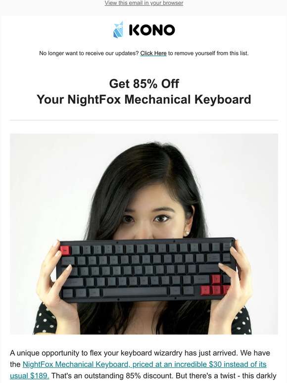 Kono Store: Get 85% Off Your NightFox Mechanical Keyboard | Milled