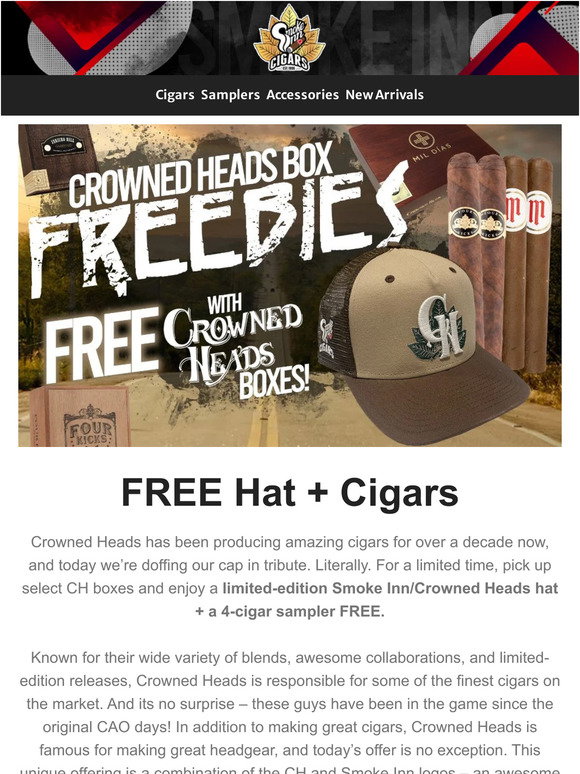 Smoke Inn: Crowned Heads Hat + Cigars With Boxes | Milled