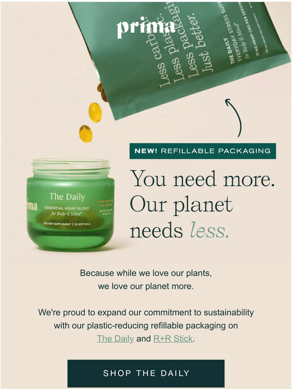 Prima: Less is more = refillables! | Milled