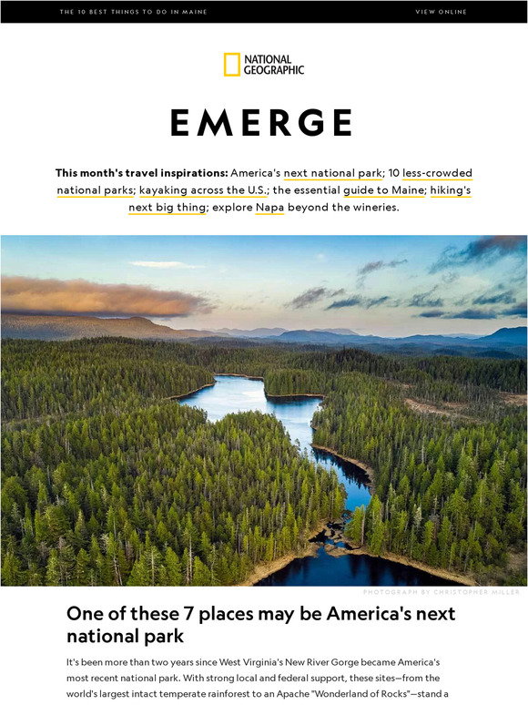 National Geographic: America's next national park; the best of Maine ...