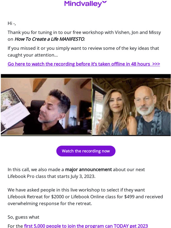 Mindvalley: Watch the full replay of the Life Manifesto workshop | Milled