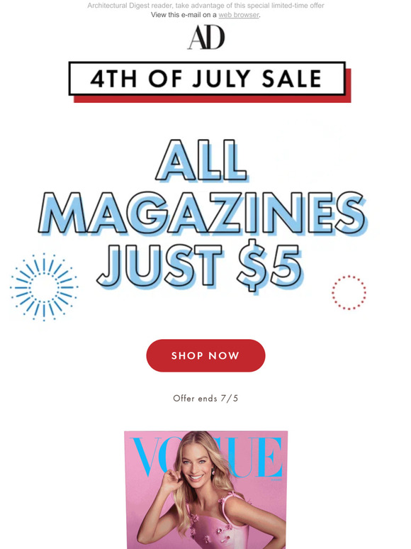 Architectural Digest: July 4th Sale! Subscribe to Any Magazine for Just ...