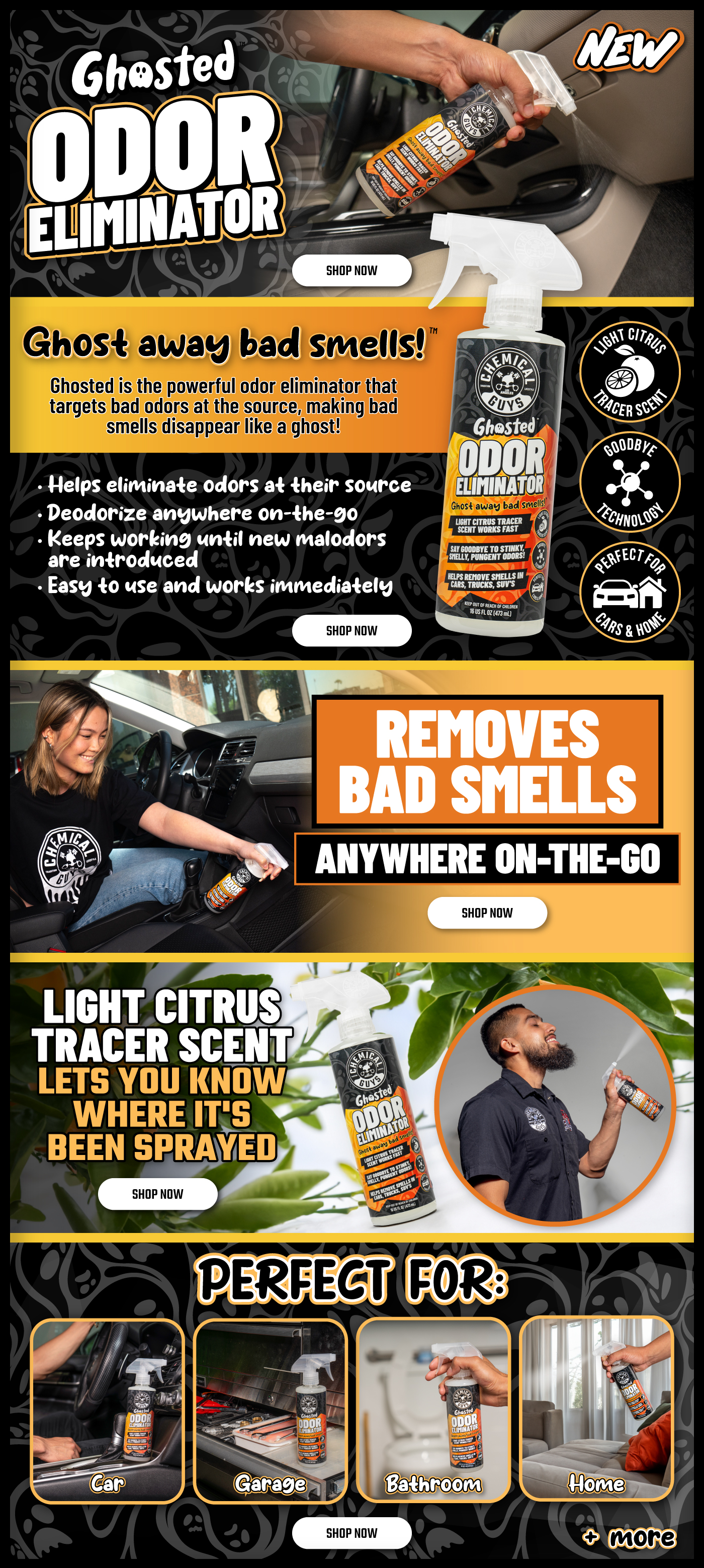 Chemical Guys: NEW! Ghost Away Bad Smells with Ghosted Odor Eliminator ...