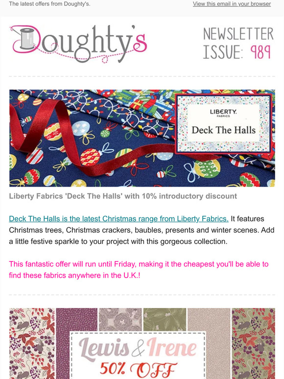 Doughty's: Liberty Fabrics 'Deck The Halls' + Northumberland ...