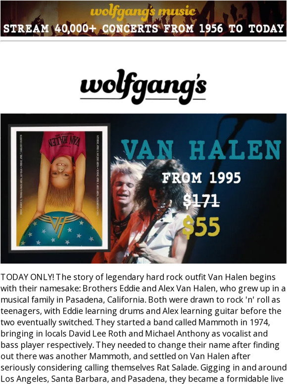 Wolfgang's Vault: ⚡VAN HALEN FROM 1995 | Milled