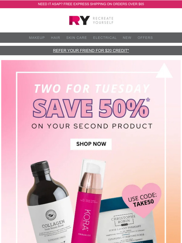 RY: 2 for Tuesday 🤯 50% OFF YOUR 2ND PRODUCT | Milled