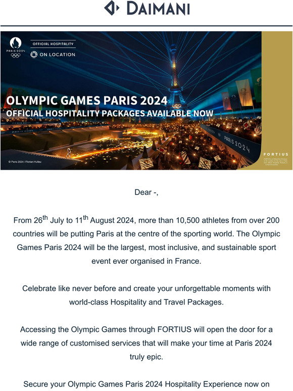 Daimani: Official Hospitality Packages for the Olympic Games Paris 2024 ...