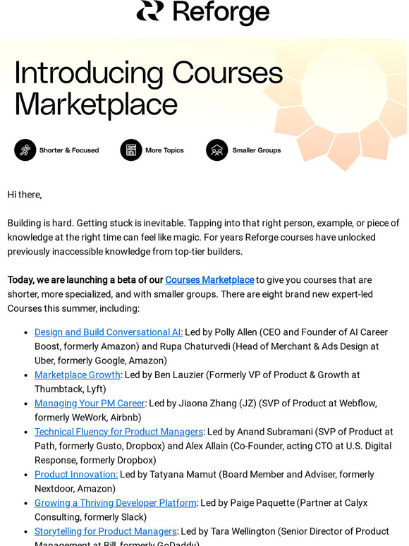 Reforge: Limited Seats: 8 New Expert-Led Courses | Milled