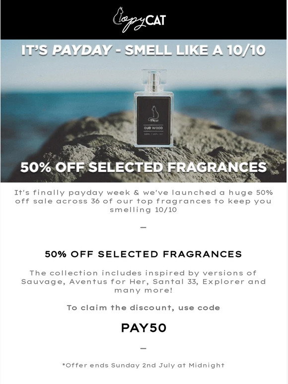 Copycat Fragrances: It's Payday week .. 50% OFF 36 Unique Fragrances 👉 ...