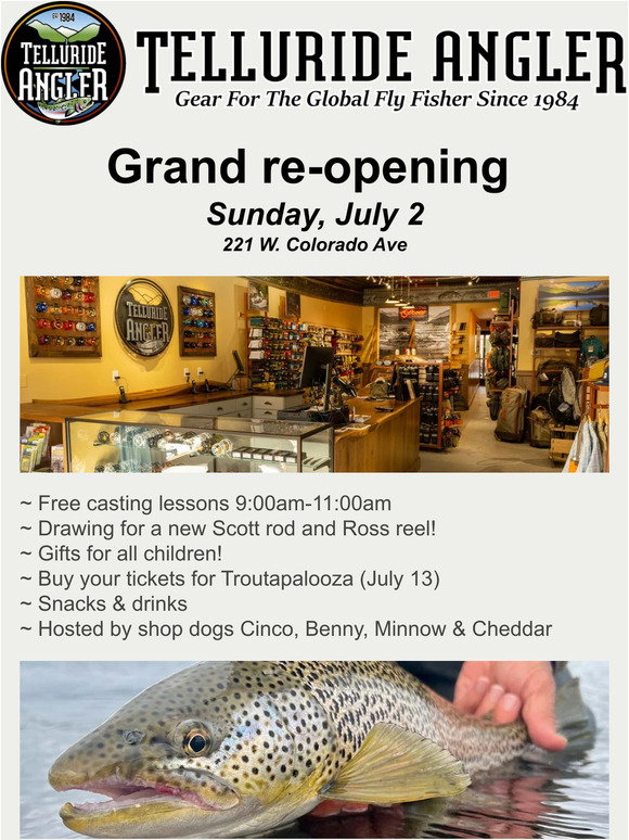 Telluride Outside: Grand re-opening: Sunday, July 2! | Milled