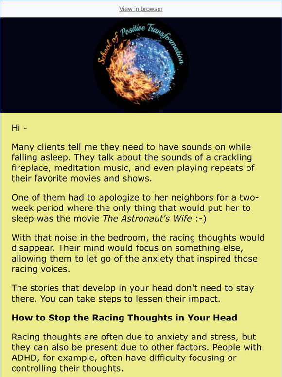 School of Positive Transformation: 💭 How to Stop the Racing Thoughts in ...