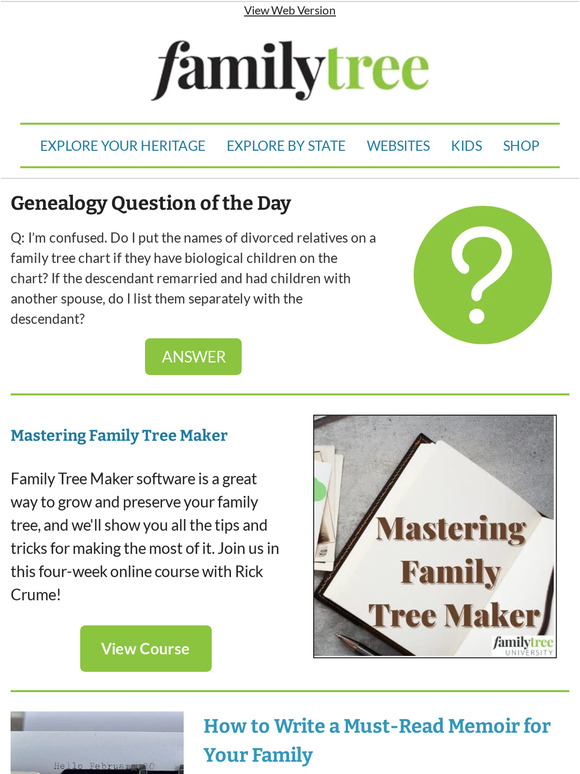Family Tree Magazine: Q: How do you include divorces and second ...