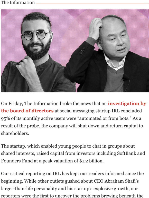 The Information: How our critical reporting held IRL accountable | Milled