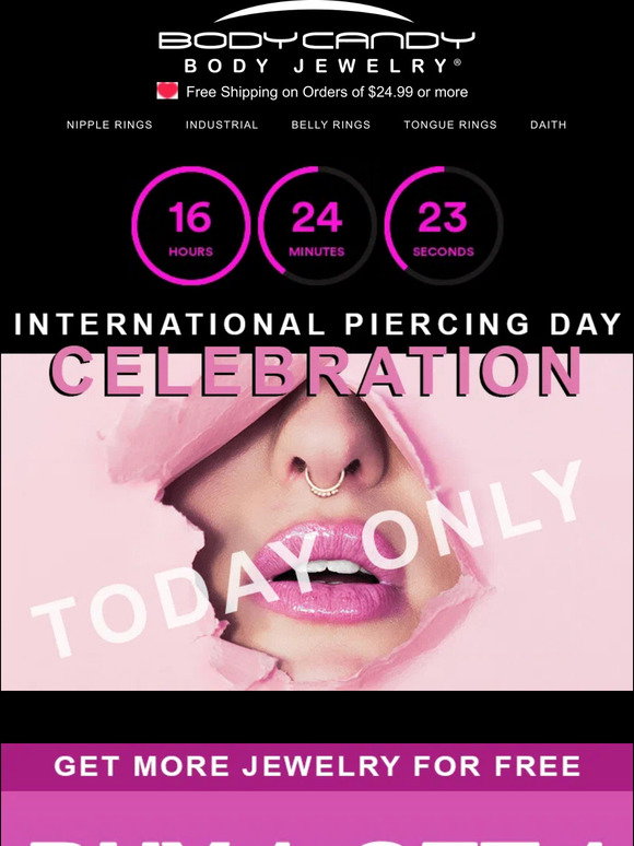 Body Candy: Get More 4 FREE @ The BIG Piercing Day SALE | Milled
