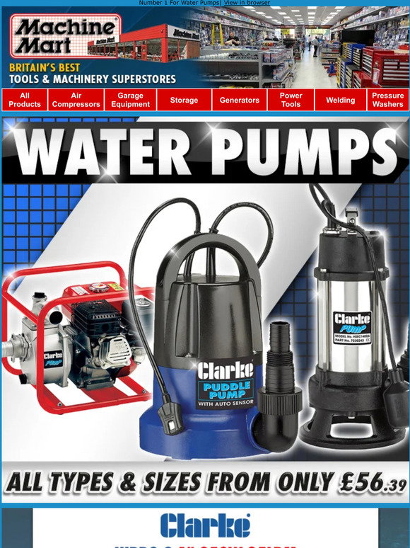 Machine Mart: Pumps - All Types & Sizes - In-Store, Online or Call | Milled