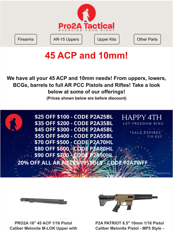 Pro2A Tactical: We have your 45 ACP and 10mm needs! | Milled