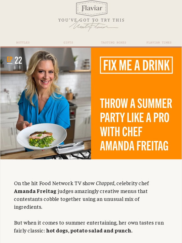 Flaviar: 🎧 [LISTEN NOW] Throw a Party Like Chef Amanda Freitag | Milled