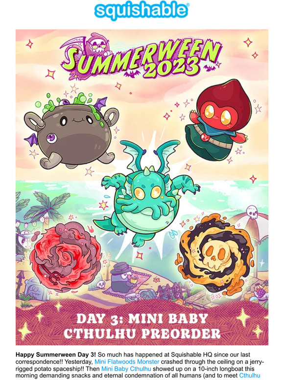 Squishable: Mini Baby Cthulhu and Flatwoods Monster have landed in your inbox! | Milled