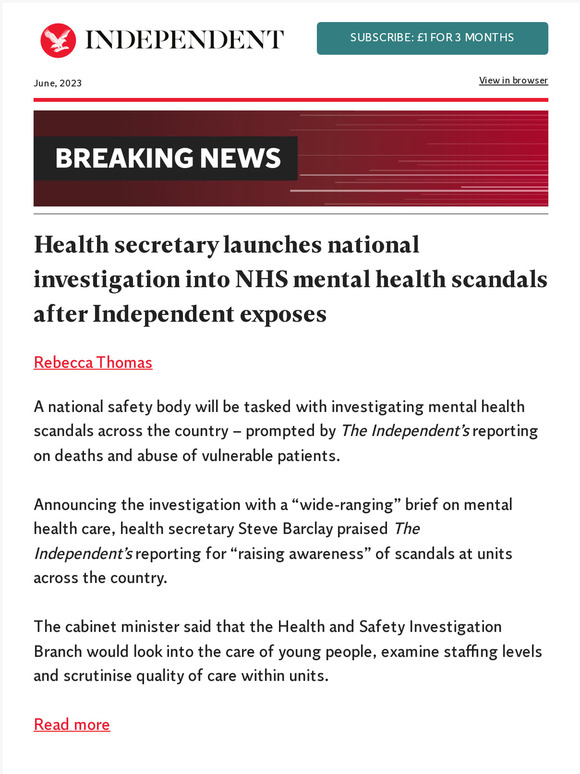 The Independent: Health secretary launches national investigation into ...