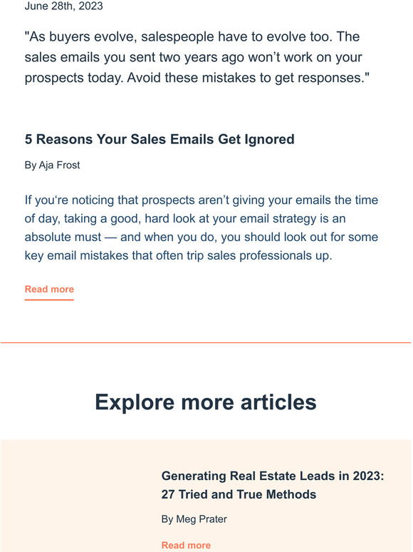 HubSpot: 5 Reasons Your Sales Emails Get Ignored | Milled