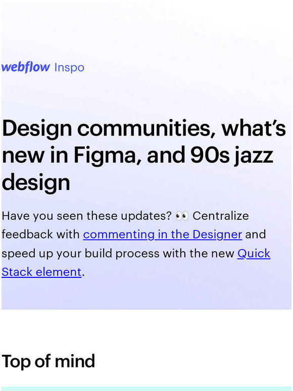 Webflow: Design communities, what’s new in Figma, and 90s jazz design 🌀 ...