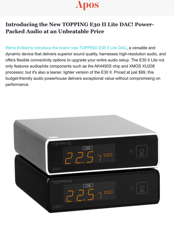 Apos Audio: Introducing the New TOPPING E30 II Lite DAC - Power-Packed ...