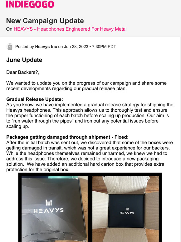 Indiegogo: 📢 Update #12 from HEAVYS - Headphones Engineered For Heavy ...