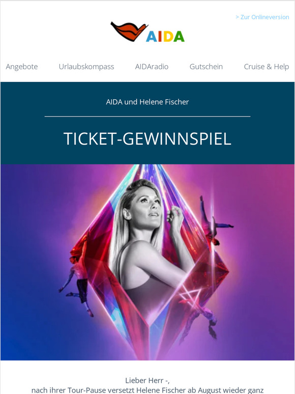 AIDA: Ticket-Gewinnspiel: Mit AIDA zu Helene Fischer | Milled