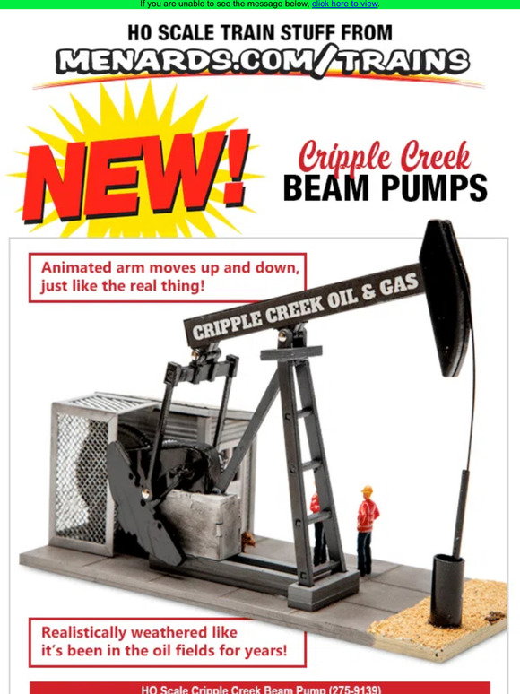 Menards: New! Animated HO Scale Beam Pump! | Milled
