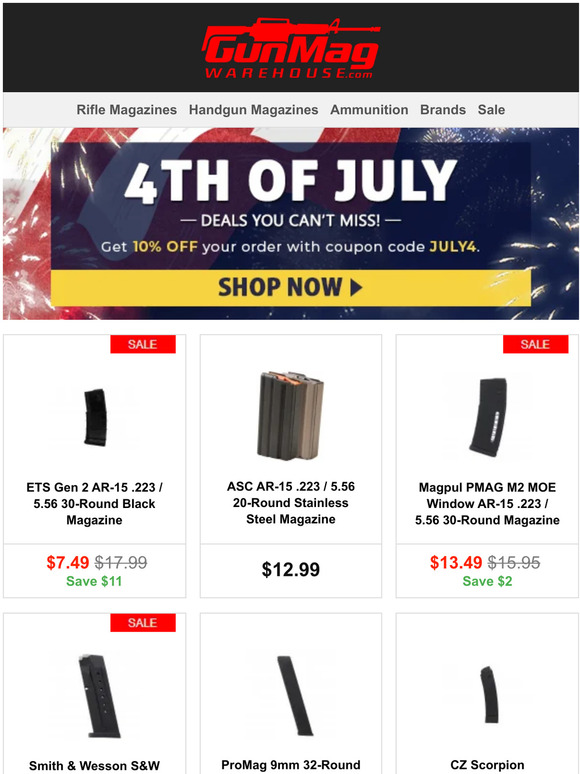 GunMag Warehouse: Stock Up On These July 4th Deals! | ETS AR-15 Black ...