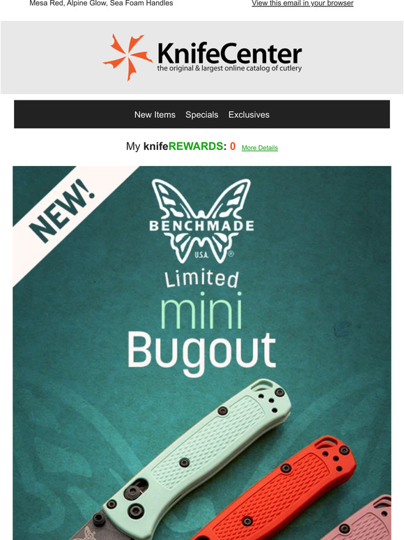 KnifeCenter: New Benchmade Limited Mini Bugouts In Stock & Shipping ...