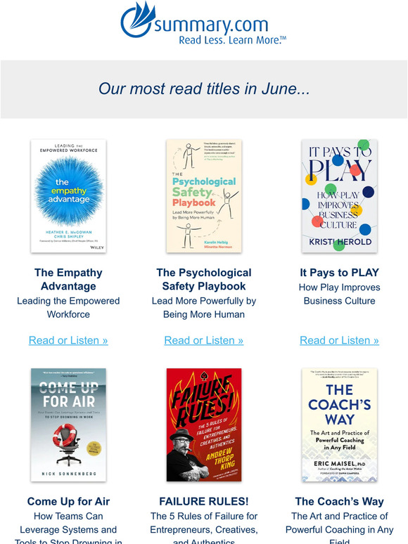 Soundview Executive Book Summaries_: June's Most Popular Summaries | Milled