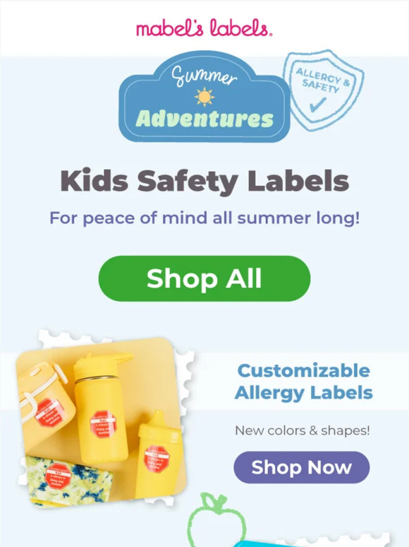 Mabel's Labels: Safety First, Fun Always: Kid's Allergy Labels Now ...