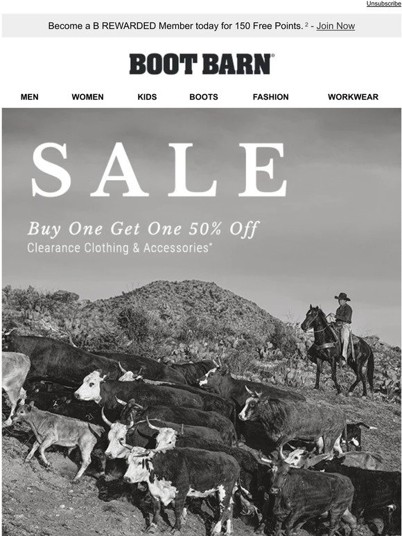 BootBarn.com Email Newsletters: Shop Sales, Discounts, and Coupon Codes