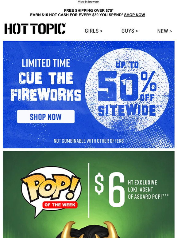 Hot Topic: Let’s kick off the long weekend with 🎇 UP TO 50% OFF 🎇 | Milled