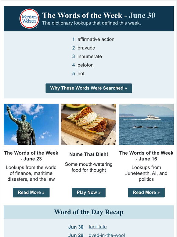 Merriam-Webster: Words of the Week: affirmative action, bravado, and ...