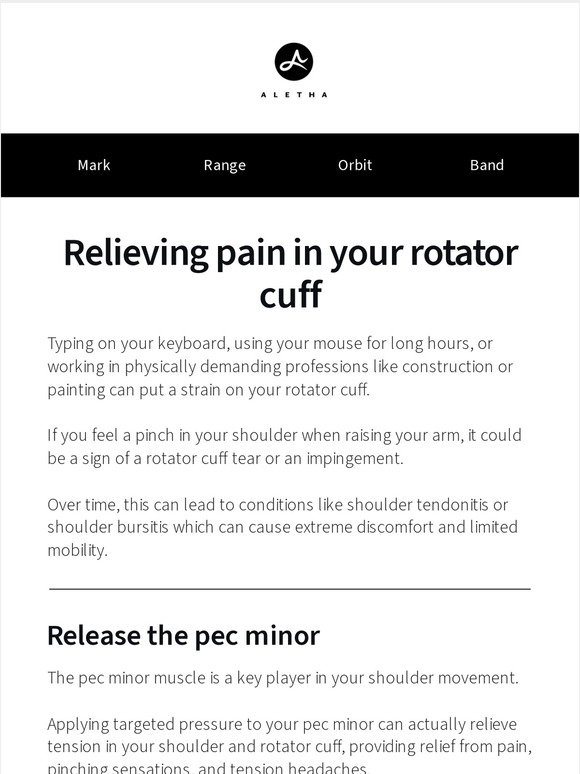 Aletha Health: How to relieve pain in your rotator cuff | Milled
