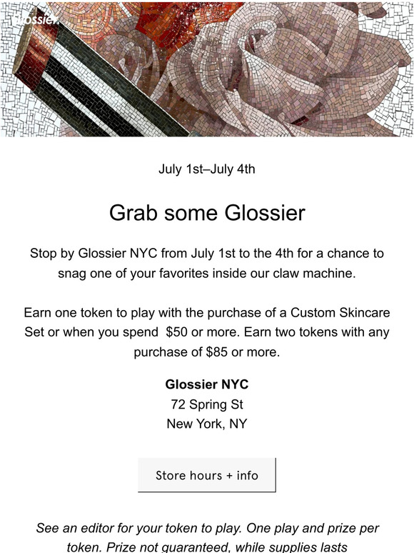 Glossier: Our claw machine is back! | Milled