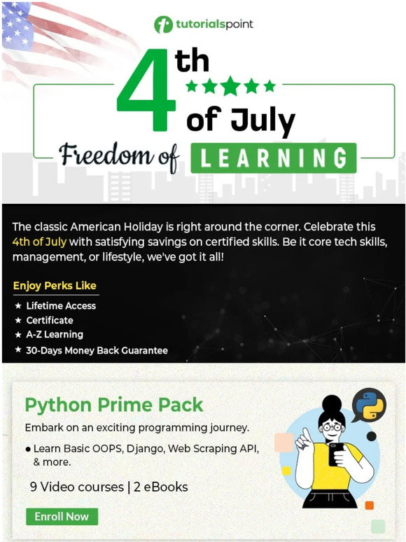 Tutorialspoint: 🥳Celebrating Independence & your Future | Milled