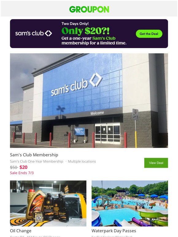 Groupon: Back By Popular Demand: Sam's Club Membership starting at $20 ...