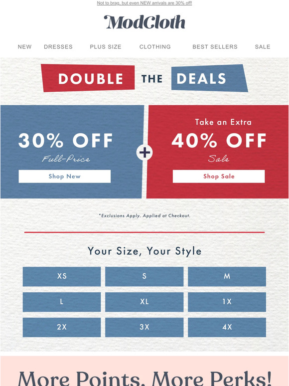 Modcloth Email Newsletters: Shop Sales, Discounts, and Coupon Codes